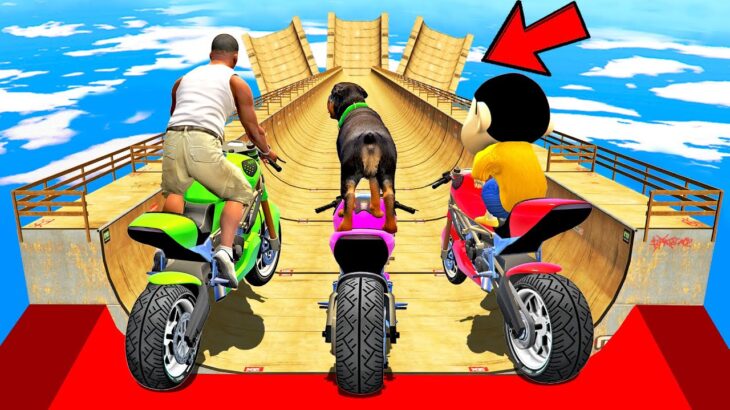 SHINCHAN AND FRANKLIN TRIED TRIPLE MEGA RAMP & CRAZY RACE JUMP ...
