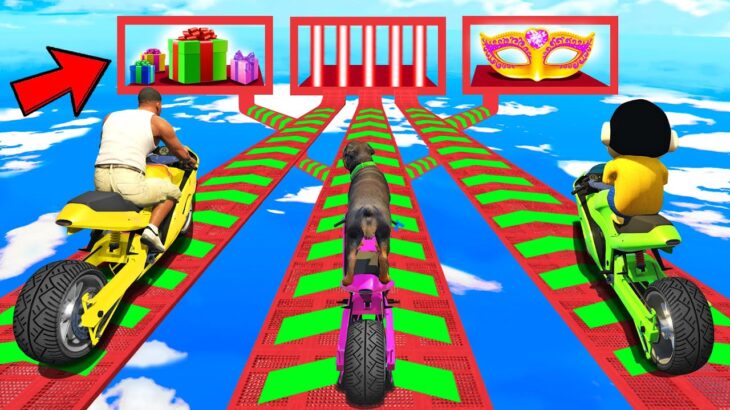 SHINCHAN AND FRANKLIN TRIED AMAZING PRIZES RAMP PARKOUR RACE CHALLENGE ...